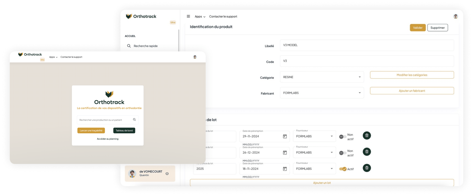 OrthoTrack - Logiciel de traçabilité pour orthodontistes